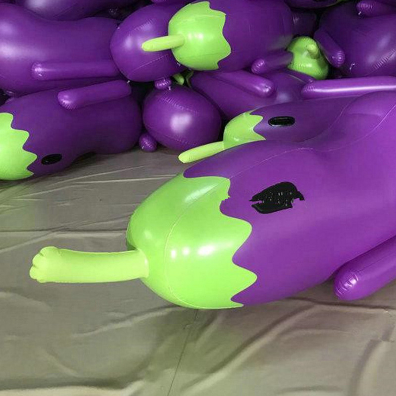 New Water PVC Inflatable Floating Row Children's Water Eggplant ...